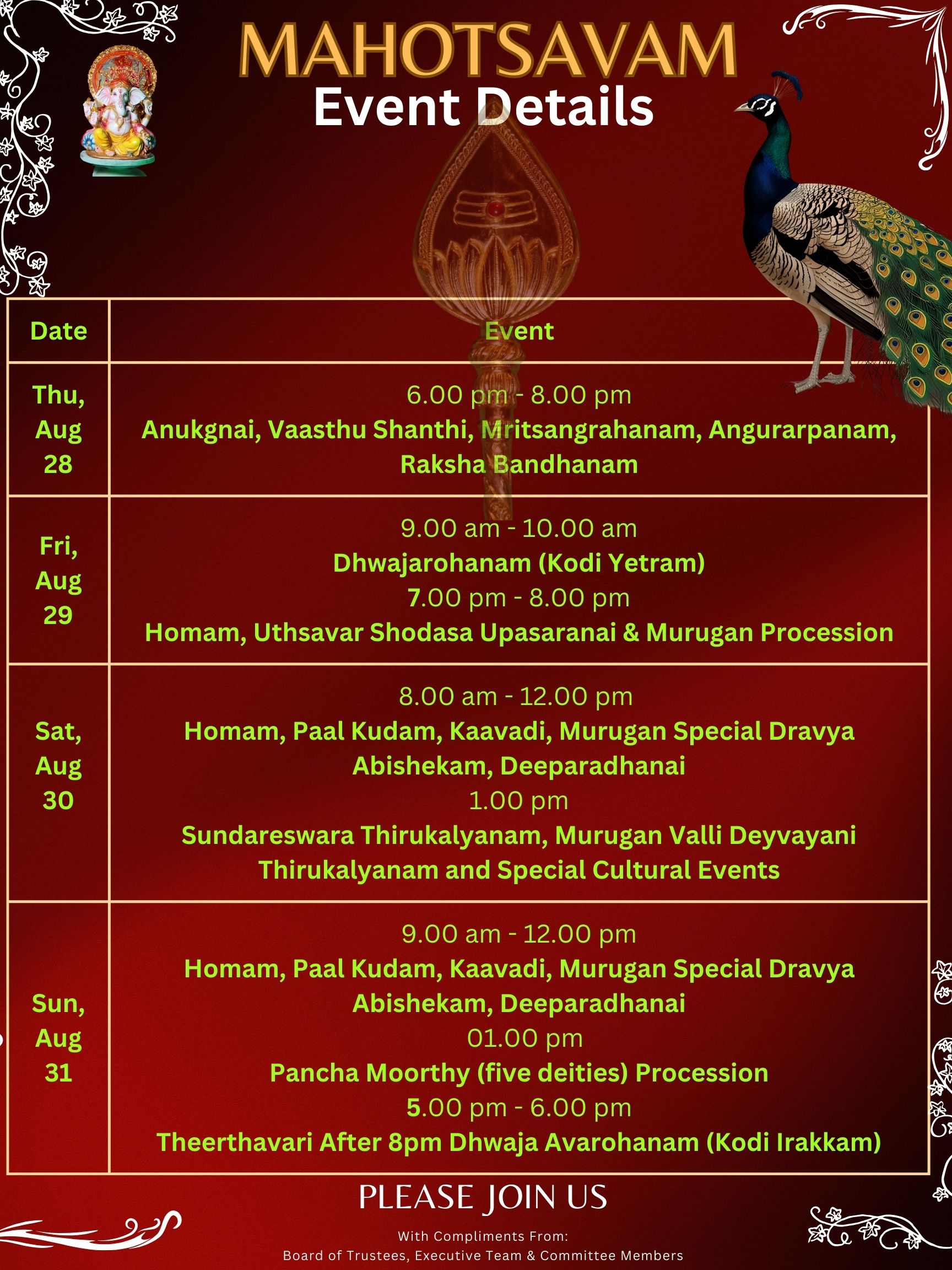 Murugan Temple of North America - Washington Murugan Mahotsavam ...